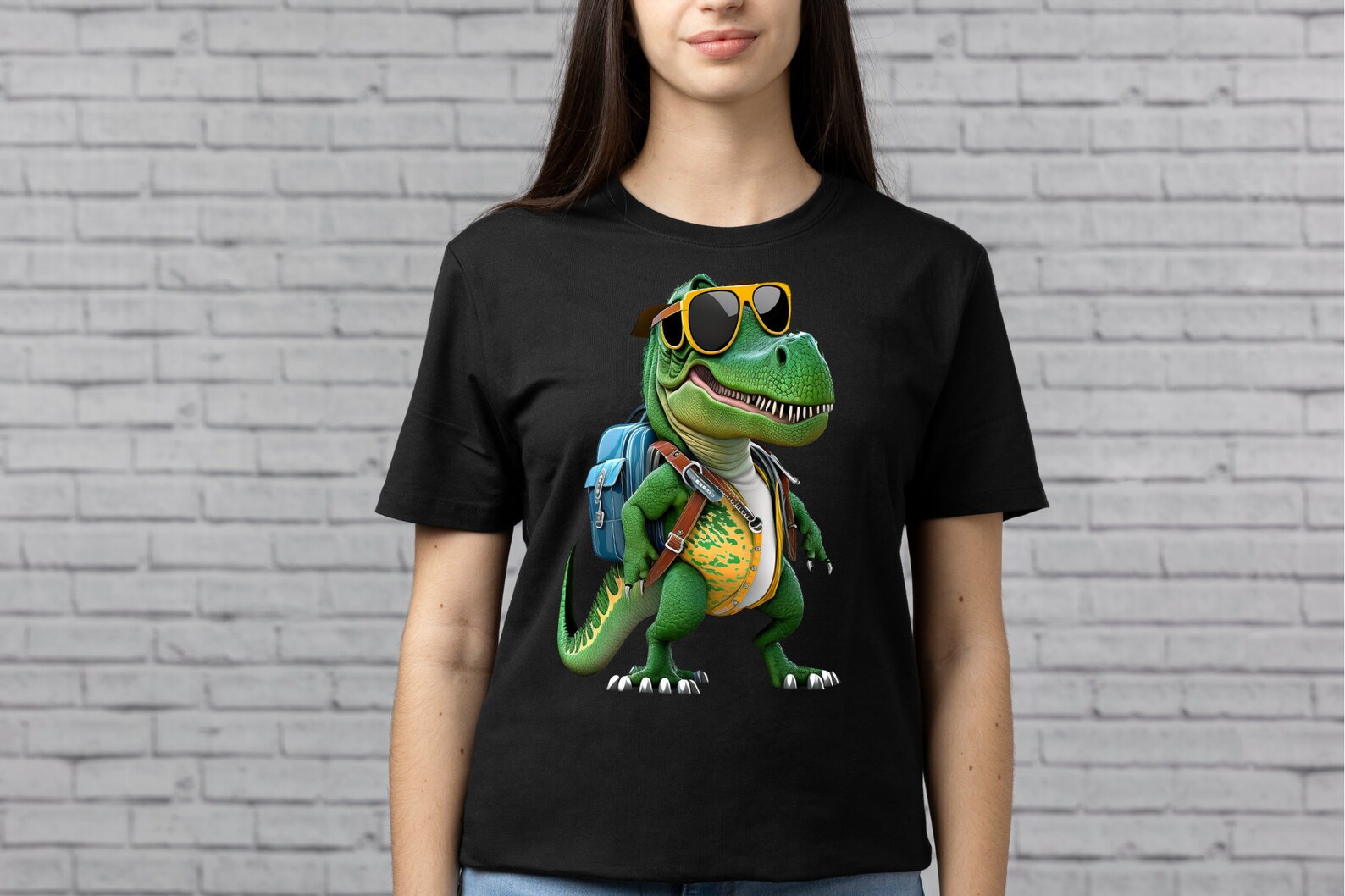 Transparent PNG Cartoon Style T-rex Dinosaur Kids Print on - Etsy