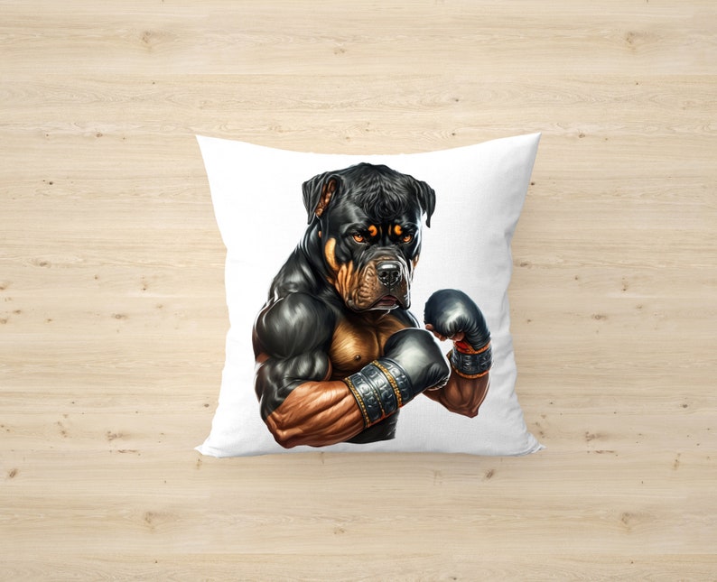 Cute Rottweiler Fighter Dog PNG, Transparent Floral Clipart Cartoon ...