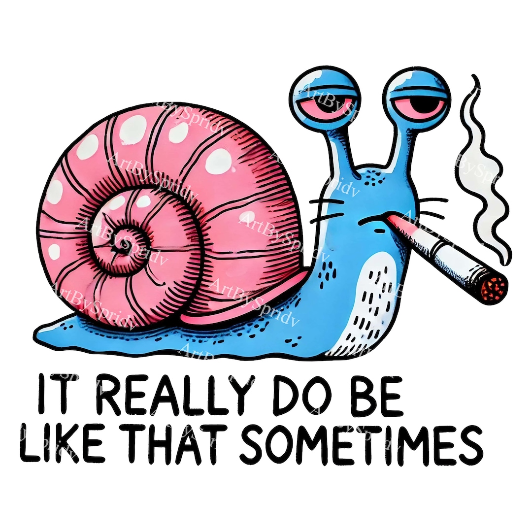 Quirky Snail With Pink Shell Smoking Download PNG Clipart,funny Cartoon ...