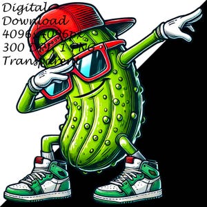 Cool Dabbing Pickle PNG Clipart, Funny Pickle With Sunglasses ...