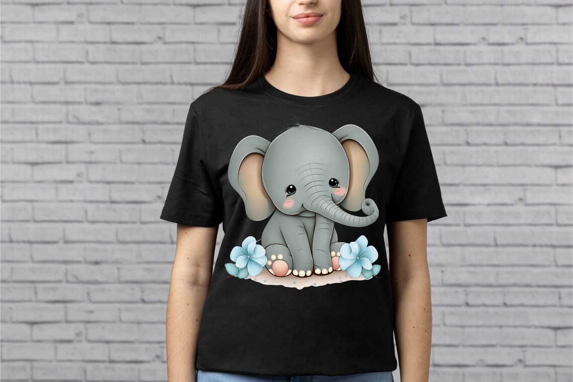 Cute Baby Elephant PNG Transparent Animal Clipartkids - Etsy