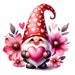 Valentine's Day Gnome Clipart Heart-holding Gnome PNG, Digital ...