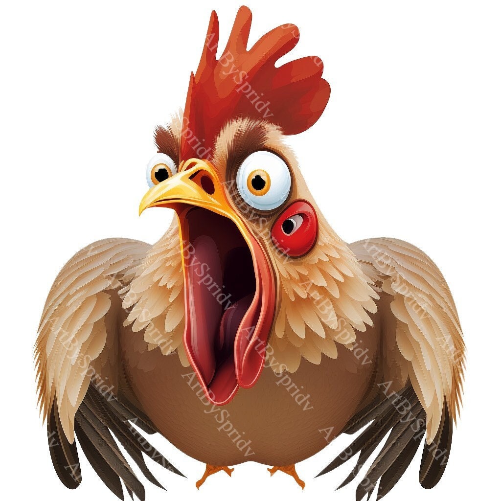 Cartoon Scared Chicken