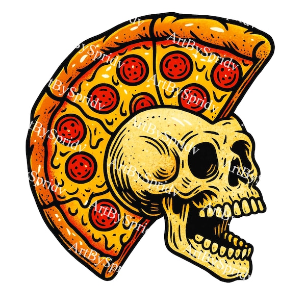 Pizza Horror Sticker - Etsy