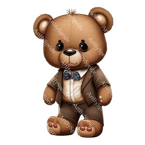 Transparent Cartoon Teddy Bear PNG Caricature Print on Demand - Etsy