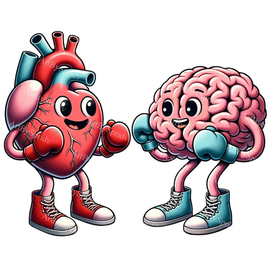 Whimsical Heart & Brain Boxing Clipart - Transparent PNG Digital ...