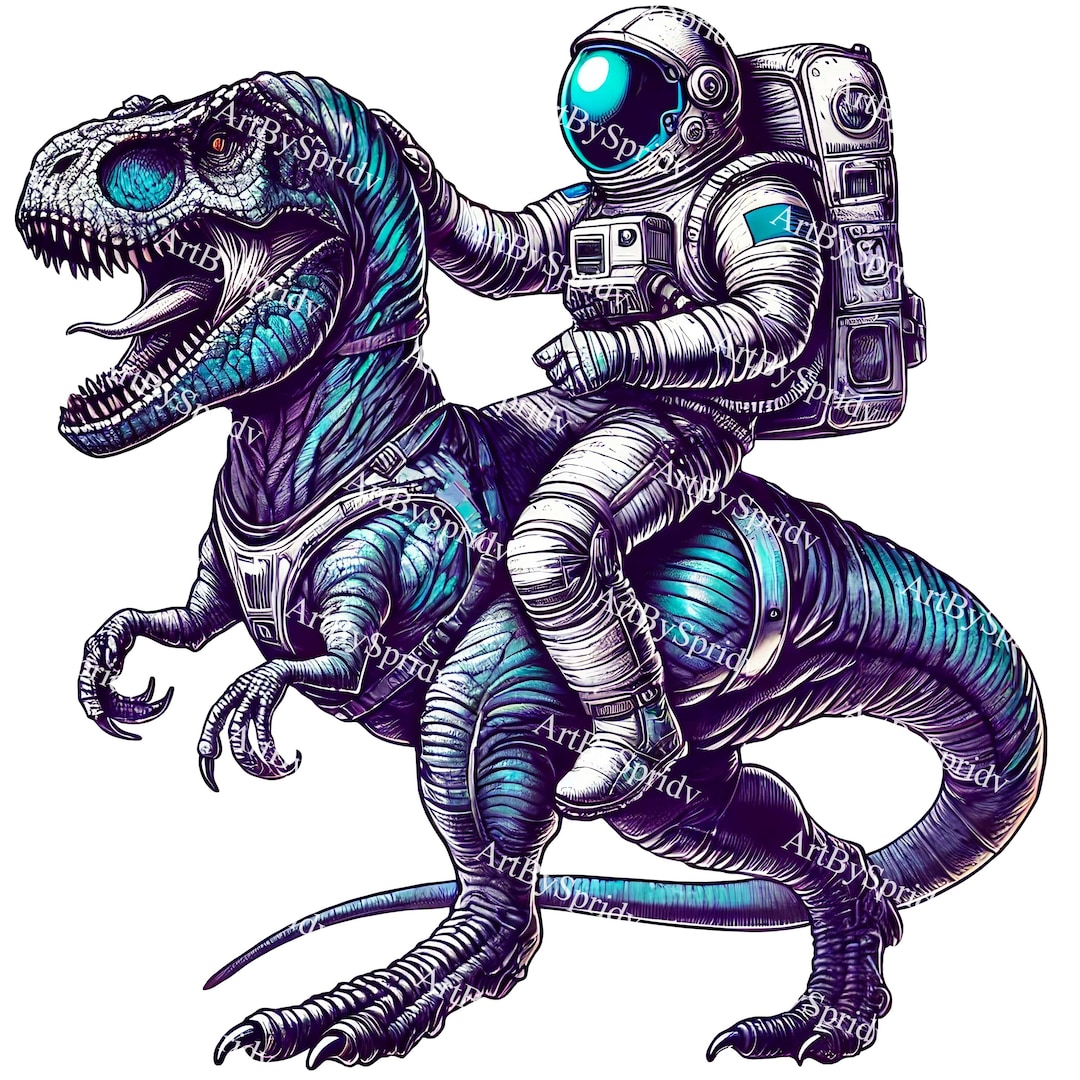Astronaut Riding Dinosaur PNG, Sci-fi T-rex Space Clipart, Futuristic ...