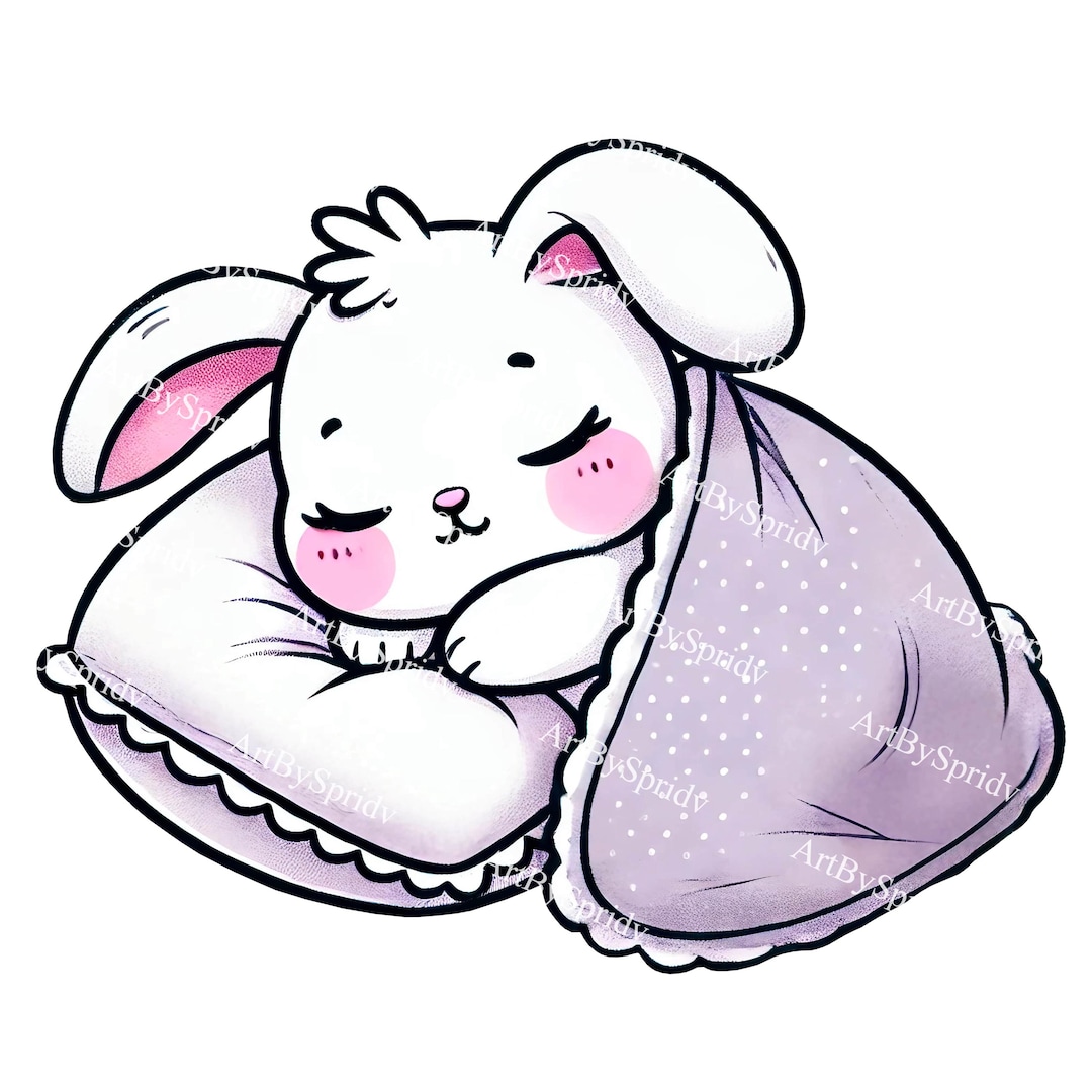 Sleeping Bunny PNG Clipart, White Baby Rabbit Wrapped in Lavender ...