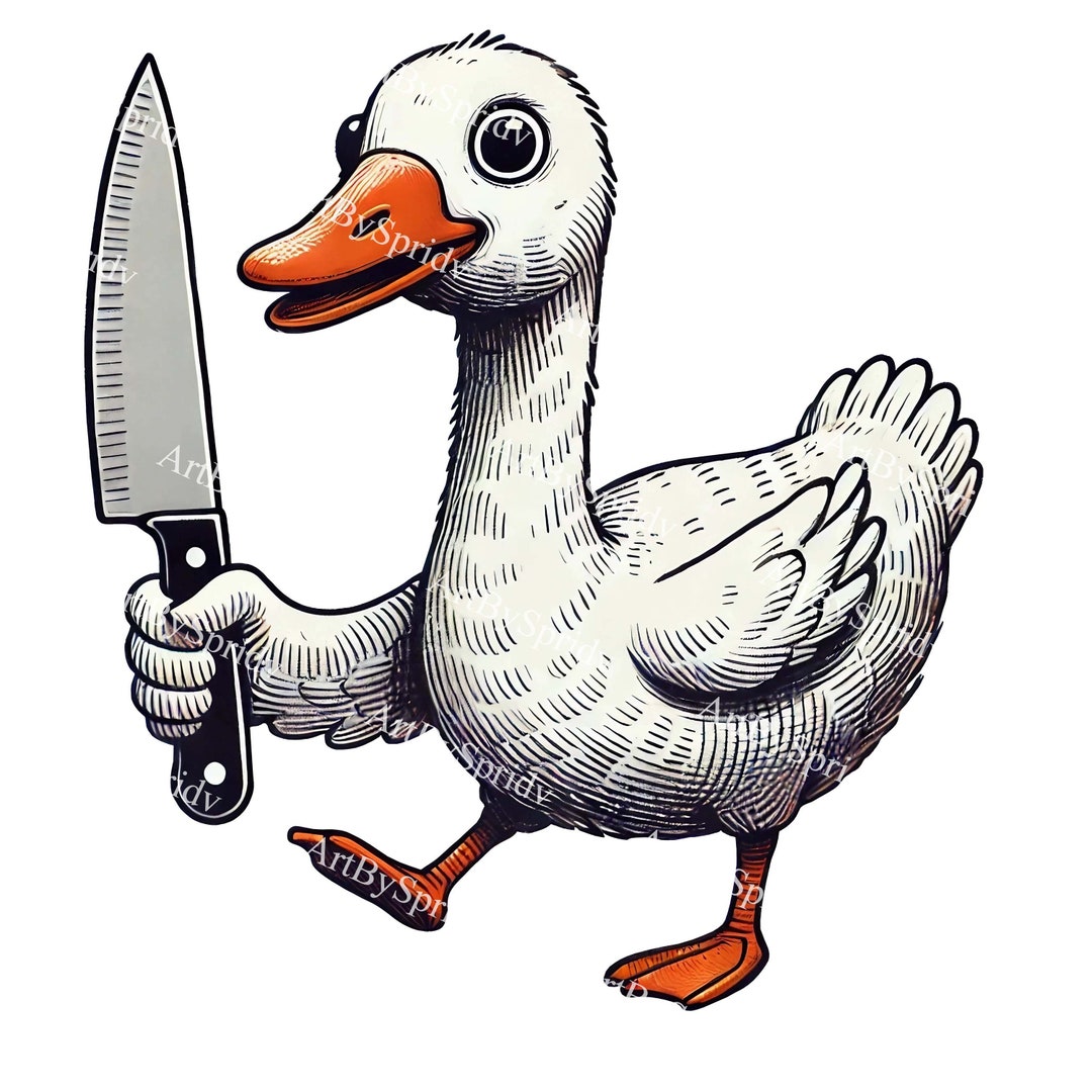 Goose With Knife Download PNG Clipart, Mischievous Digital Clip Art ...