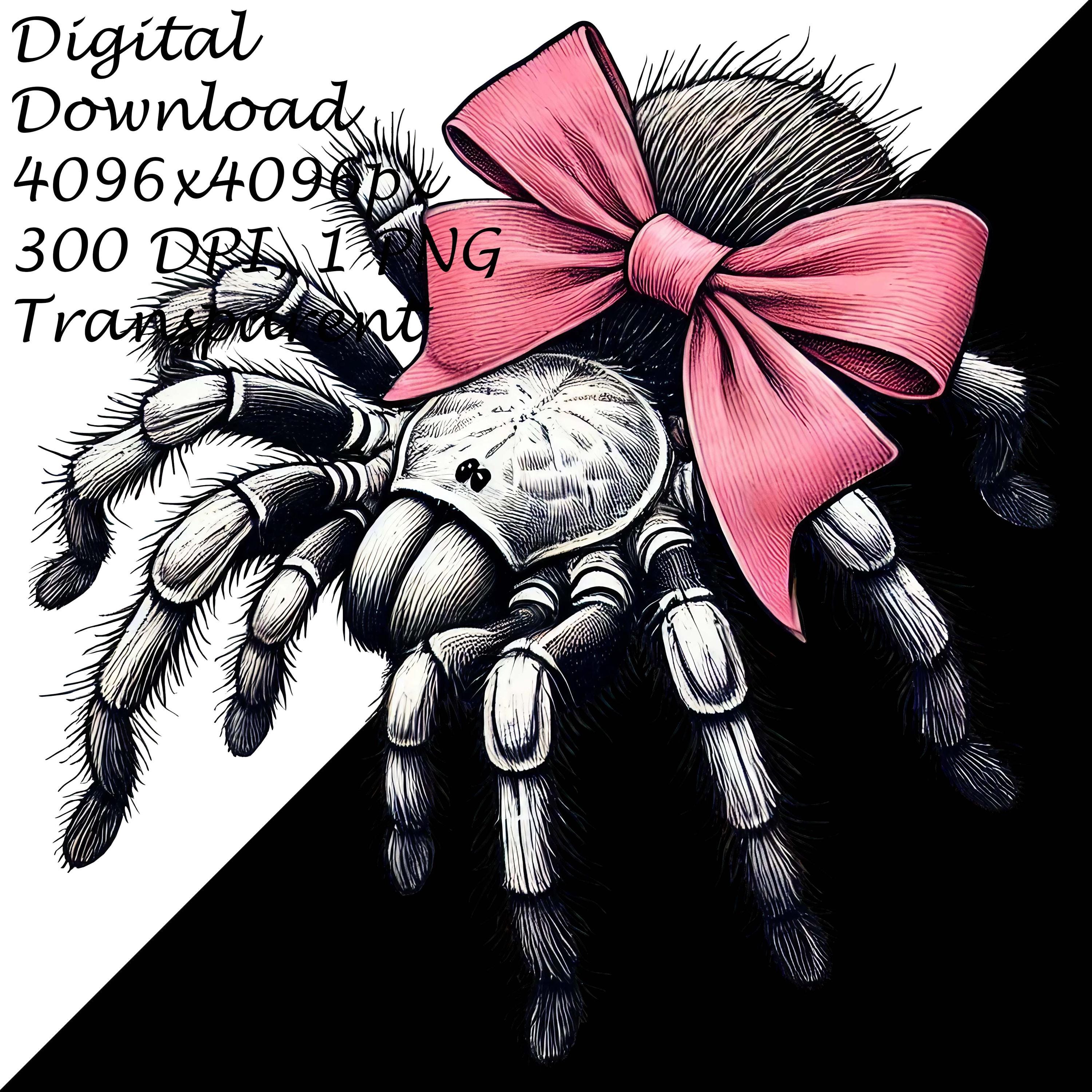 Tarantula With Pink Bow PNG Clipart, Spider Illustration, Digital ...