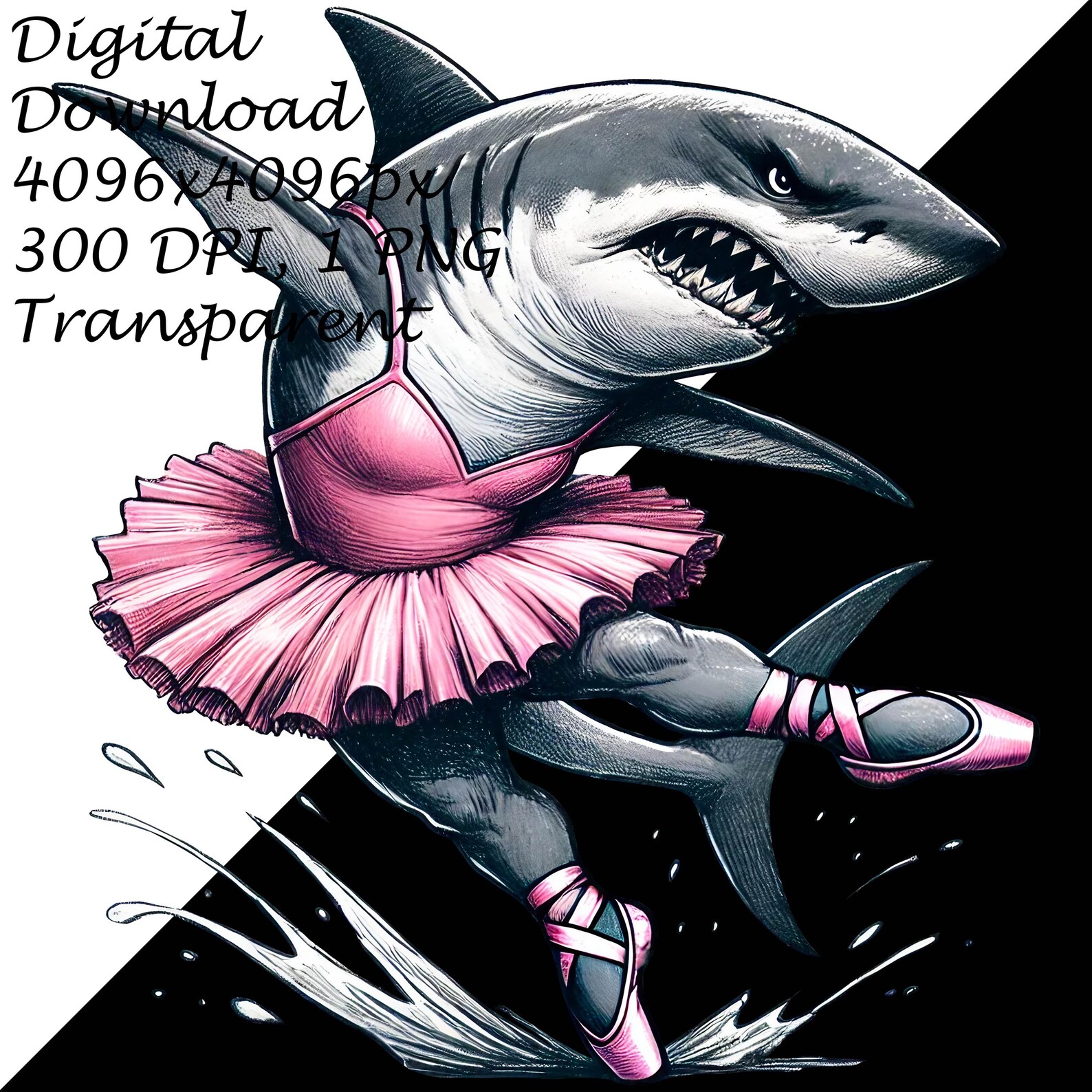 Ballerina Shark PNG, Funny Dancing Shark Clipart, Fierce Ballet Shark ...