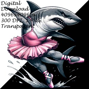 Ballerina Shark PNG, Funny Dancing Shark Clipart, Fierce Ballet Shark ...