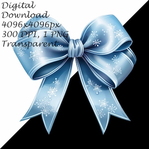 Christmas Blue Ribbon Clipart Set-winter Holiday Bow PNG With Pine ...