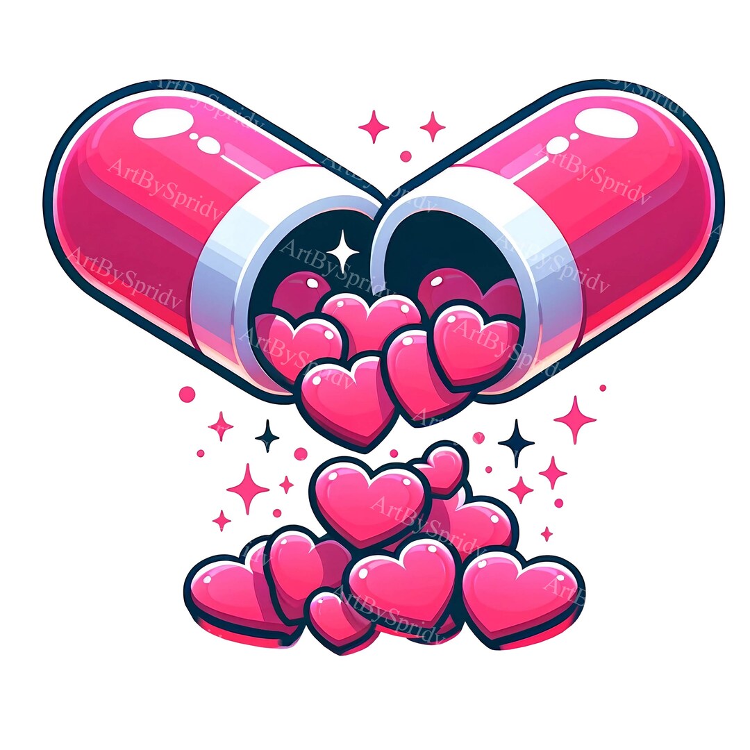 Valentine Heart Capsules PNG Clipart - Romantic Digital Art for T ...