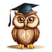 Graduation Owl Clipart | Printable Sublimation PNG Clip Art | Wise Owl ...