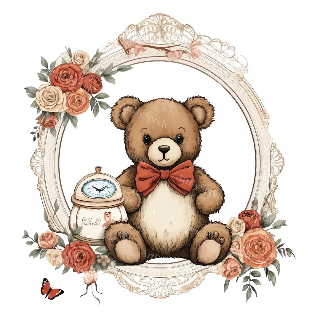 Watercolor Teddy Bear Victorian-inspired Baby Shower-transparent PNG ...