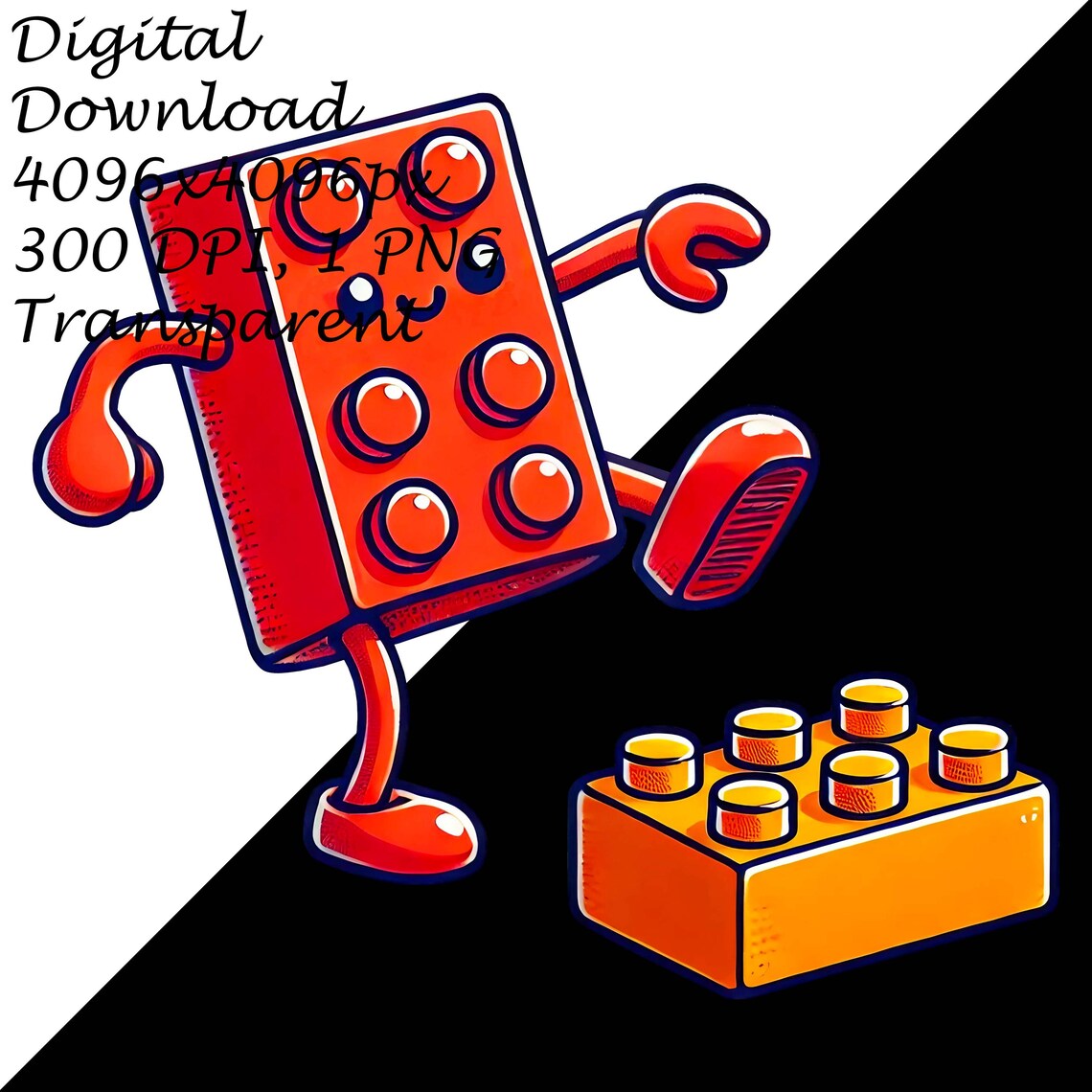Cartoon Brick Character PNG Clipart - Cute Building Block Illustration ...