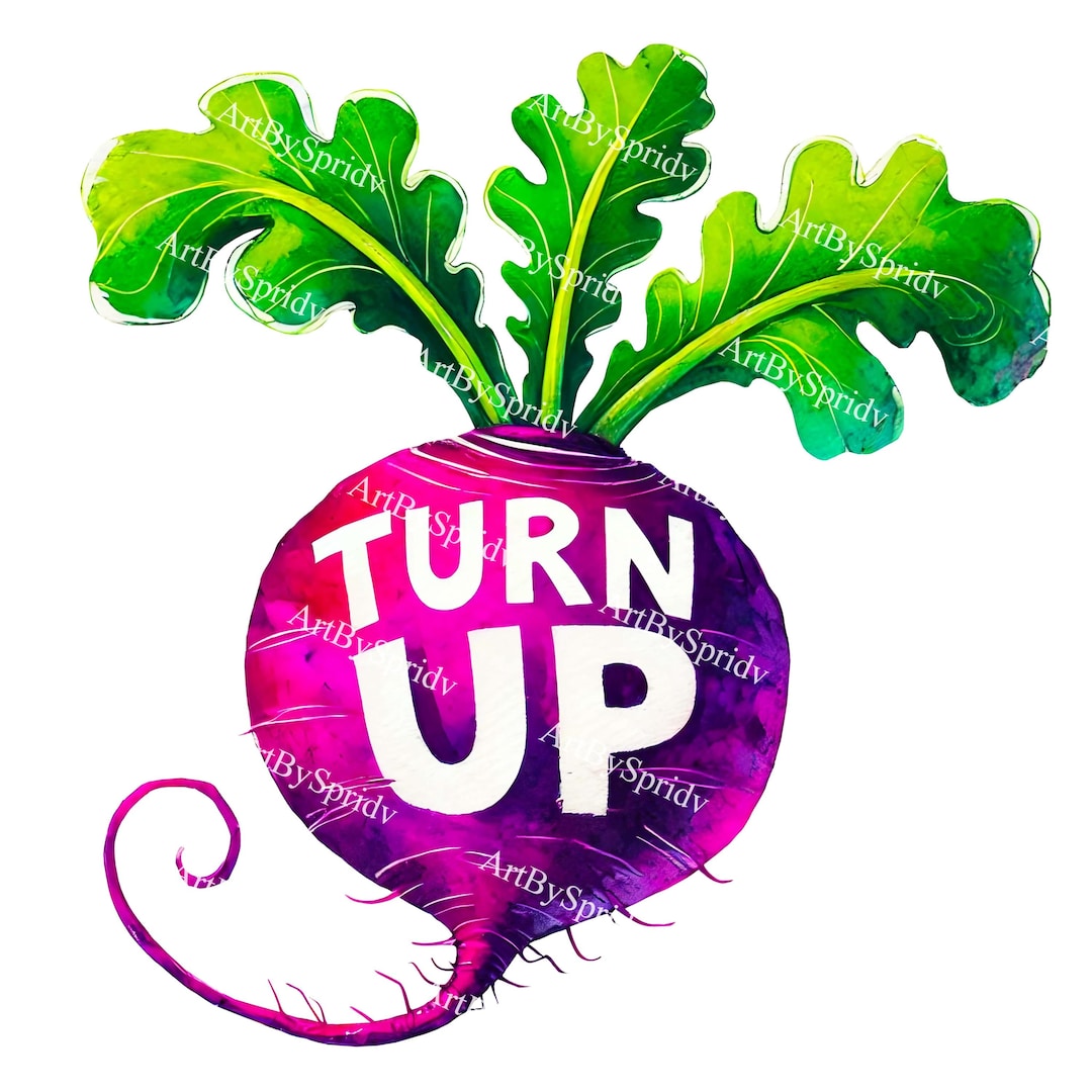 Turnip Pun Clipart, Funny 'turn Up' Watercolor Illustration Transparent ...
