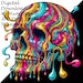 Vibrant Dripping Skull PNG Clipart, Psychedelic Melting Skull Art ...