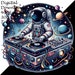 Space DJ Astronaut Digital Art | Cosmic Turntable Design Png|outer ...