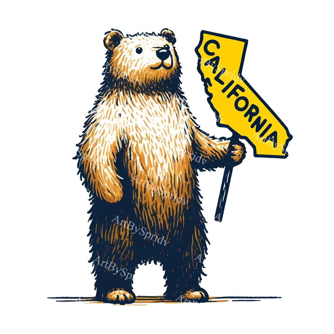California Bear Clipart - Transparent PNG, Digital Download, Golden ...