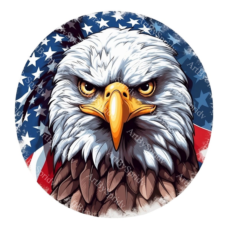 Patriotic Bald Eagle With American Flag PNG Clipart, USA Flag ...