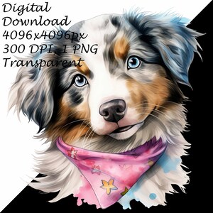 Watercolor Dog PNG Clipart Bundle, 4 Pcs Hand-painted Dog Illustrations ...