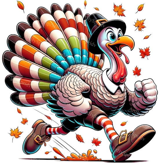 Cartoon Turkey Running