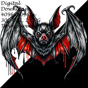 Fierce Gothic Bat Clipart – Transparent PNG for Halloween Decor, Dark ...