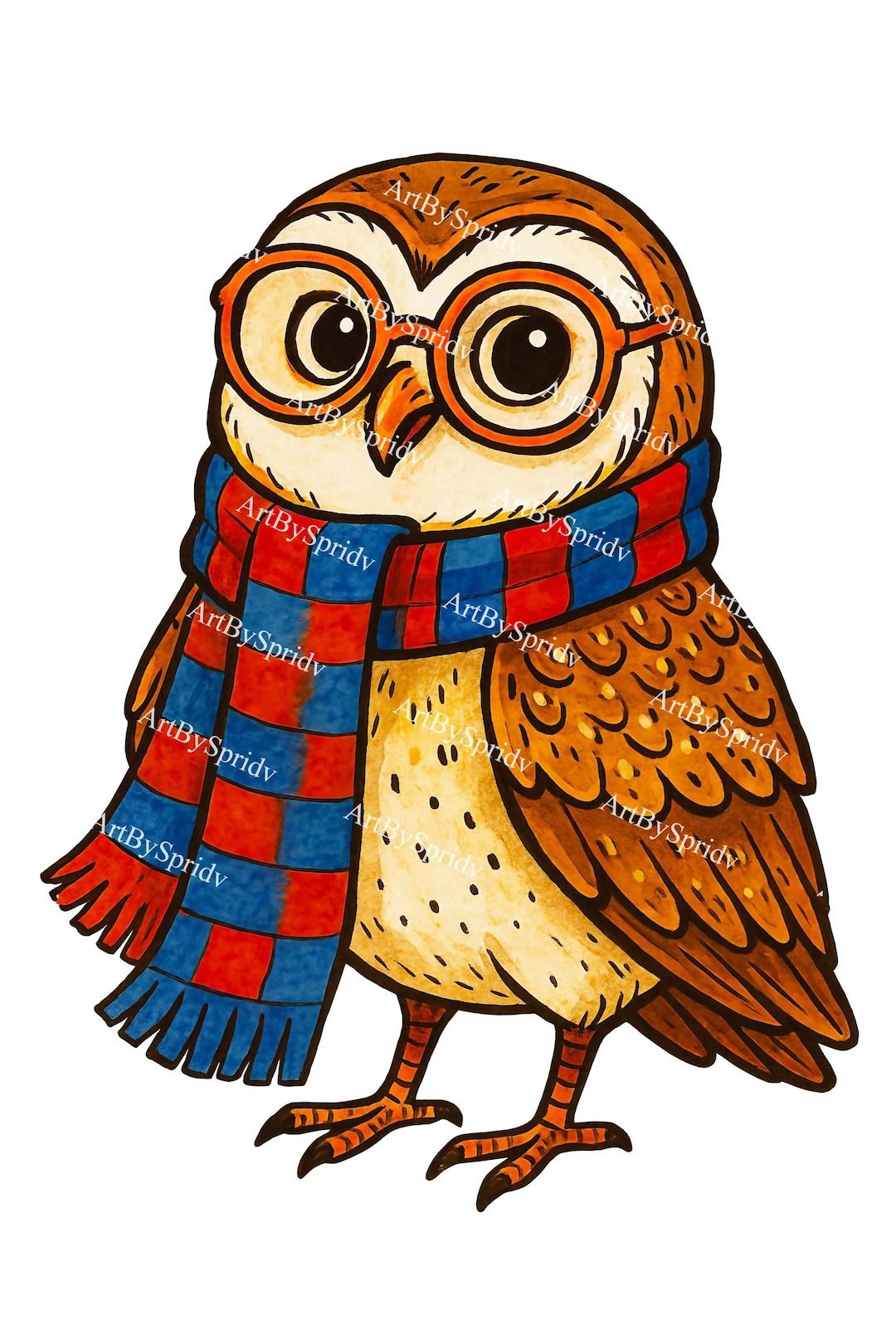 Cute Owl With Glasses and Scarf PNG | Winter Woodland Bird Clipart ...