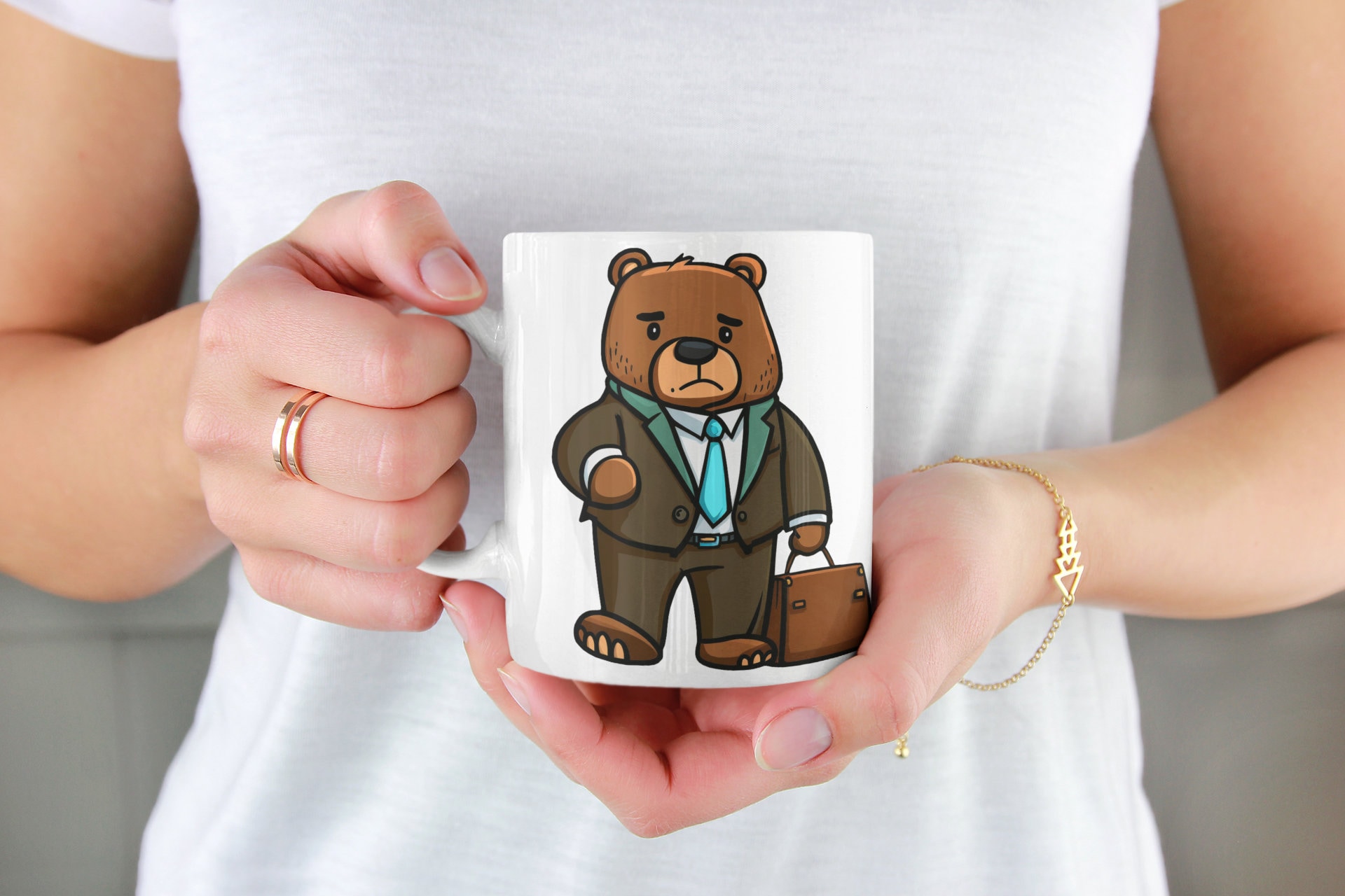 Business Bear Cartoon Clipart PNG, Cute Bear in Suit Digital Clip Art ...