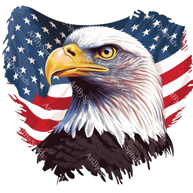 USA Patriotic Eagle Flag PNG Transparent Clipart Abstact Design ...