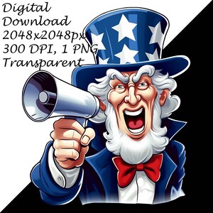 Patriotic Uncle Sam PNG Clipart - American Flag Art, USA Icon Digital ...