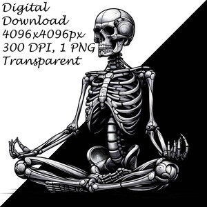 Skeleton Sitting Cross-legged Clipart - Transparent PNG, Digital ...