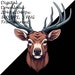 Stag Head Clipart - Majestic Deer Illustration PNG, Transparent Antler Graphics, Printable ...