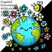 Earth Day With Flowers & Bee PNG Clipart, Cute Planet Clip Art for Eco ...