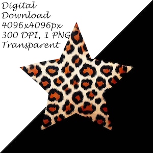 Leopard Print Star Clipart Transparent Png,animal Print Star ...