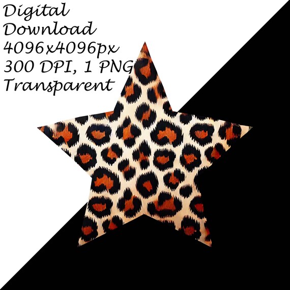 Leopard Print Star Clipart