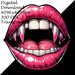 Vampire Lips With Fangs Clipart | Dripping Blood Digital PNG | Gothic ...