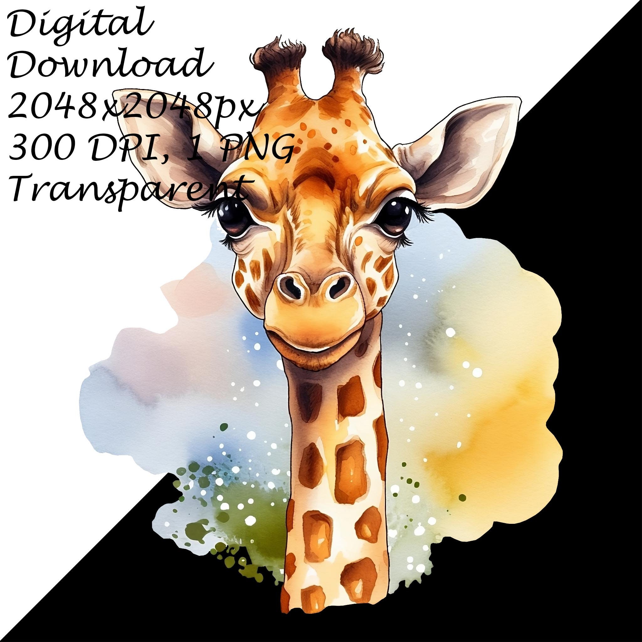 Baby Giraffe PNG Clipart, Safari Nursery Clip Art for Kids Room Decor ...
