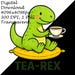 Cute Tea-rex Dinosaur PNG Clipart, Funny T-rex Drinking Tea Design ...
