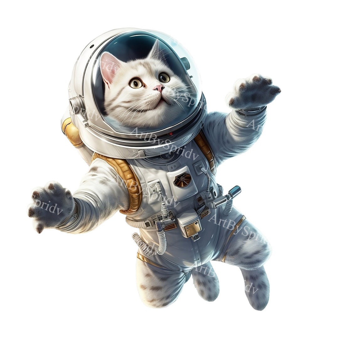 Cat Astronaut Digital Clip Art - High-quality Transparent PNG, Perfect ...