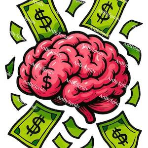 Money Brain PNG Clipart | Hustle Mindset Dollar Brain Design ...