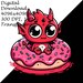 Charming Cartoon Daemon Clipart: Cheeky Doughnut-loving Devil Png,fun ...