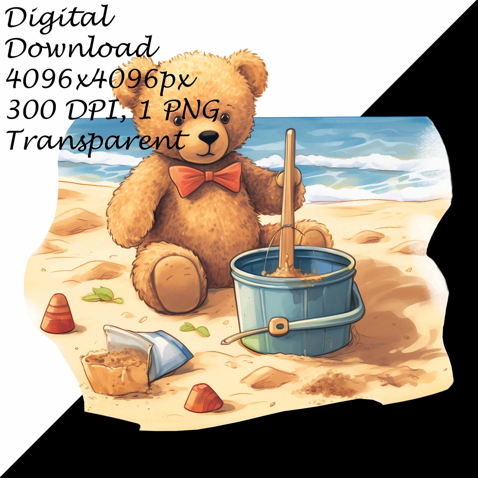 Teddy Bear Beach Clipart Set-cute Digital Clip Art for Kids,summer ...