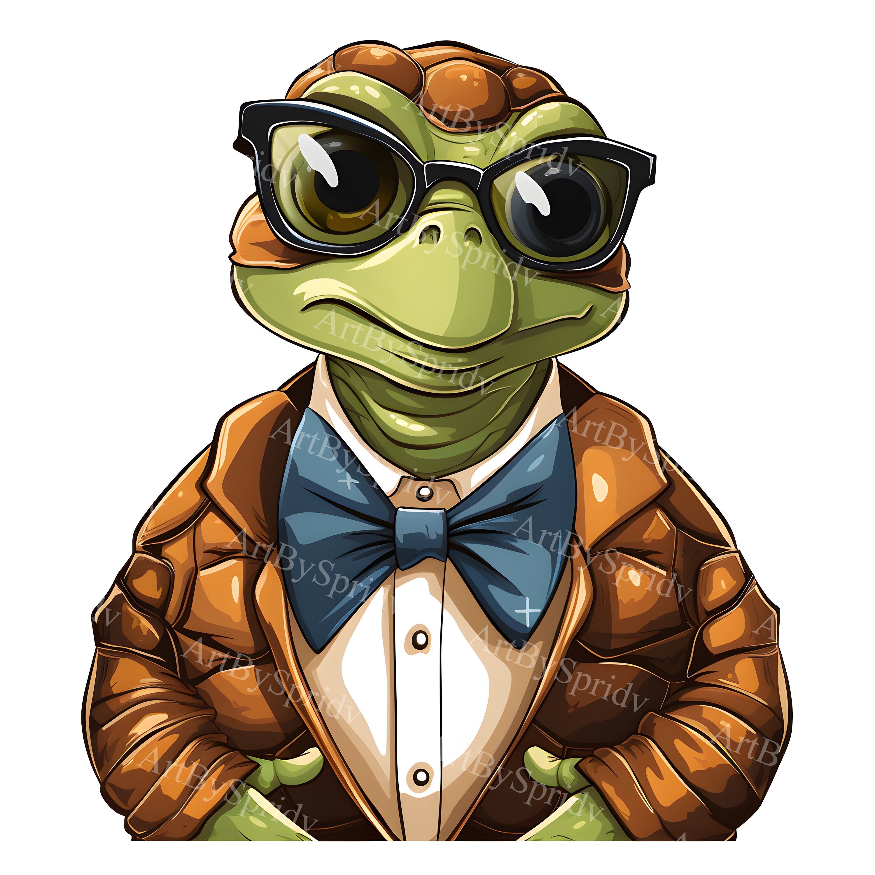 Cartoon Turtles With Glasses