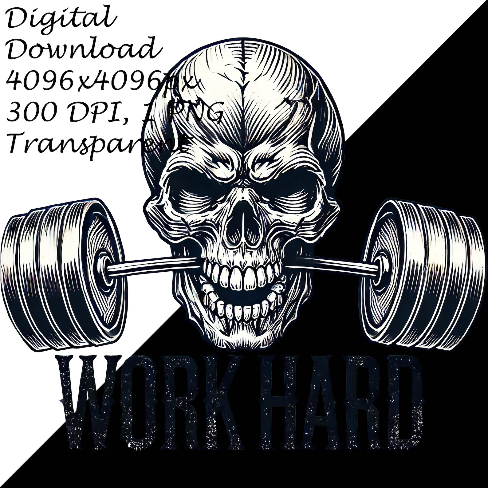 Skull Fitness PNG Clipart: Gym Motivation Design of Skull Biting ...