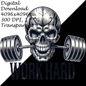Skull Fitness PNG Clipart: Gym Motivation Design of Skull Biting ...