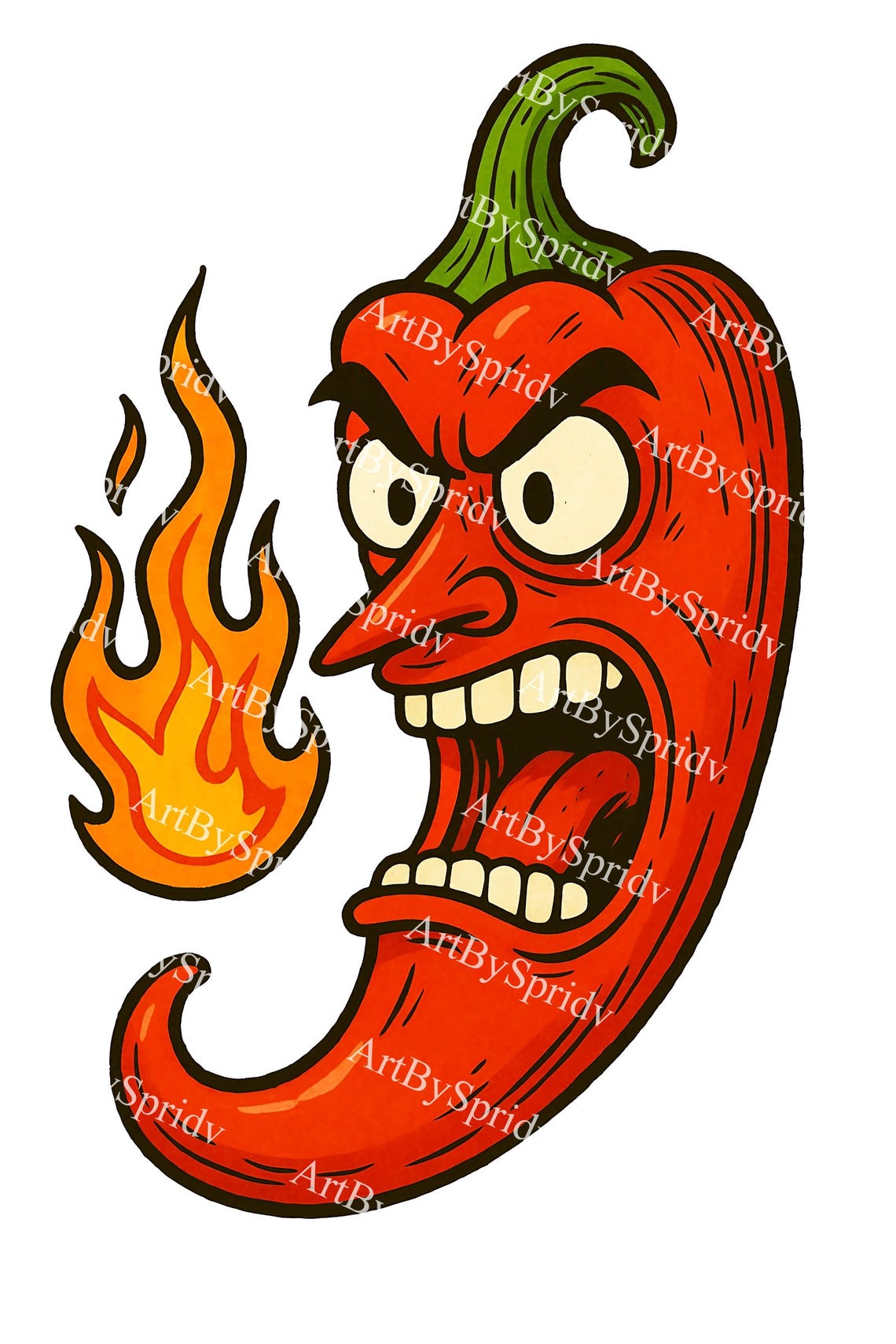 Angry Chili Pepper PNG Clipart, Spicy Cartoon Hot Pepper Breathing Fire ...