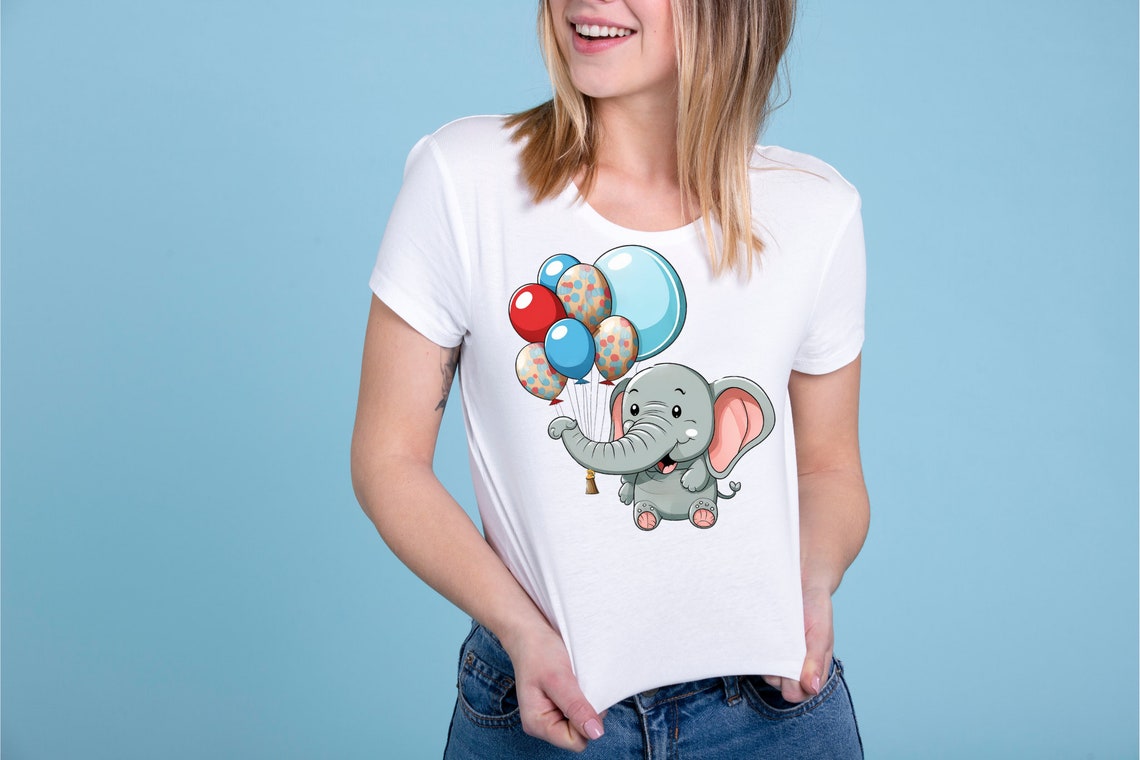 Elephant Air Balloons PNG Transparent Clipart Kids Cartoon - Etsy